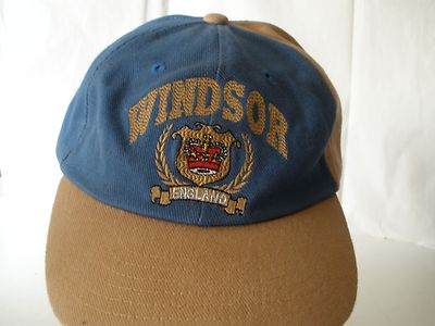 Windsor England Hat Cap Baseball Blue Tan | eBay