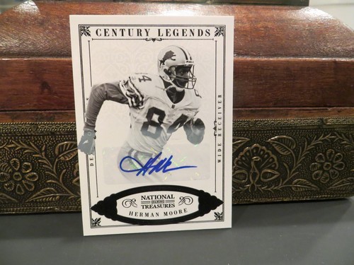 National Treasures Century Legends Autograph Lions Herman Moore 20/25 ...