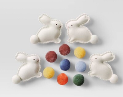 Target Threshold Easter 2024 Bunny Pom Pom Vase Bowl Fillers Farmhouse ...