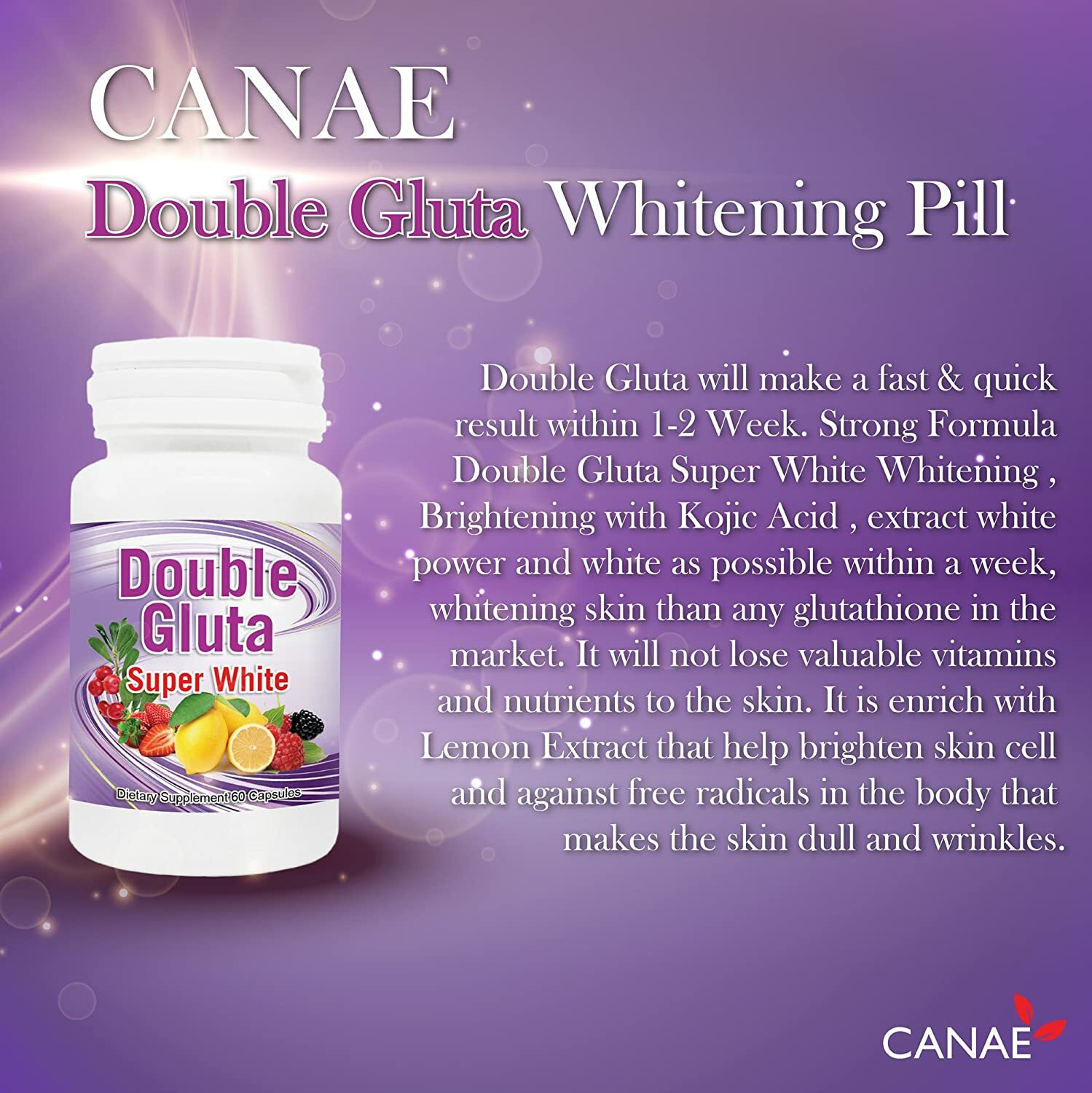 Glutathione Whitening Anti Aging Skin Pills for Women, 450 mg, 60 ...