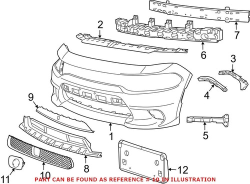 Genuine Mopar Center Bumper Grille Bezel Insert 68214869AB | eBay