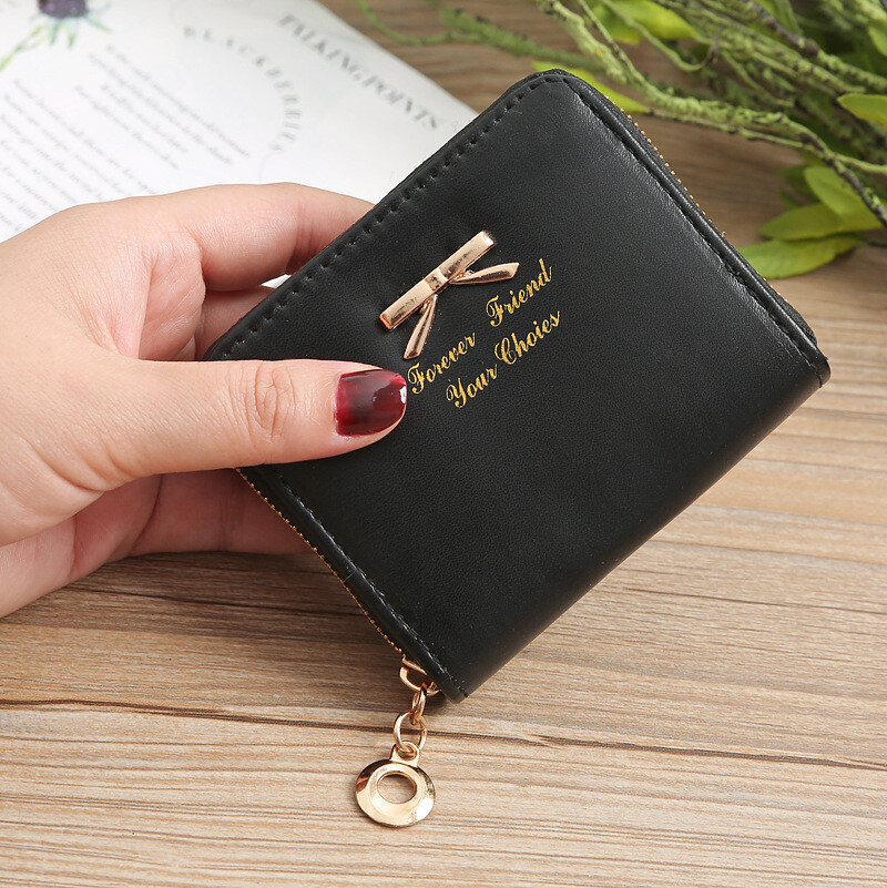 Women Bowknot Small Coin Purse Card Zipper Wallet Holder Mini Bag ...