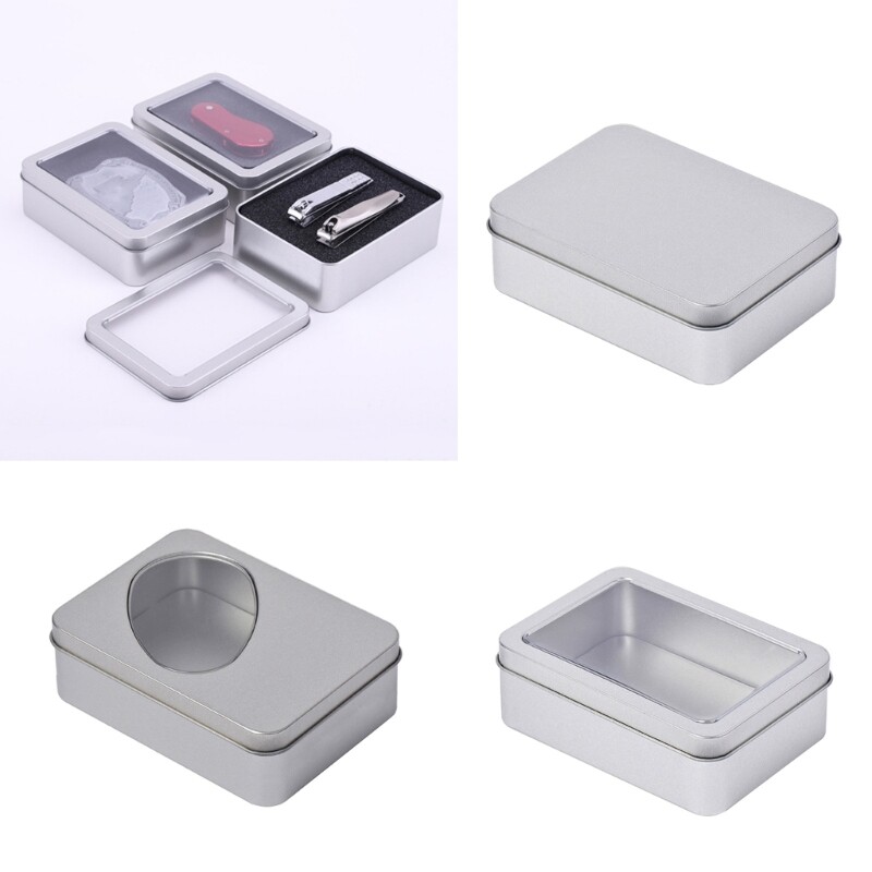 Rectangle Metal Card Box Playing Card Container Jewelry Storage Case ...