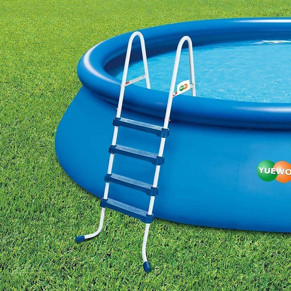 52" 4-Steps Steel Above Ground Swimming Pool Ladder Outdoor with No ...