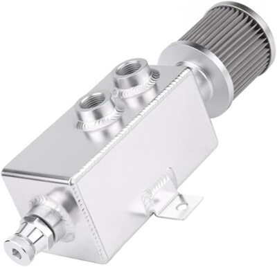 1L Aluminum Baffled Oil Catch Can 10AN Reservoir Tank 2Port & Filter ...