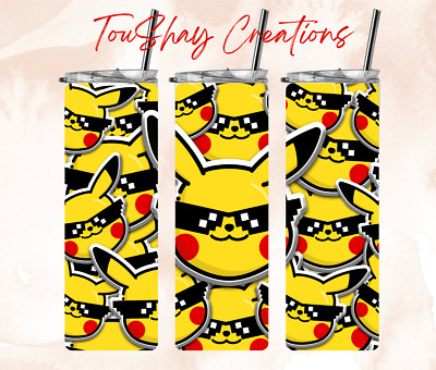 20oz Pikachu Tumbler Stainless Steel With Lid And Straw | eBay