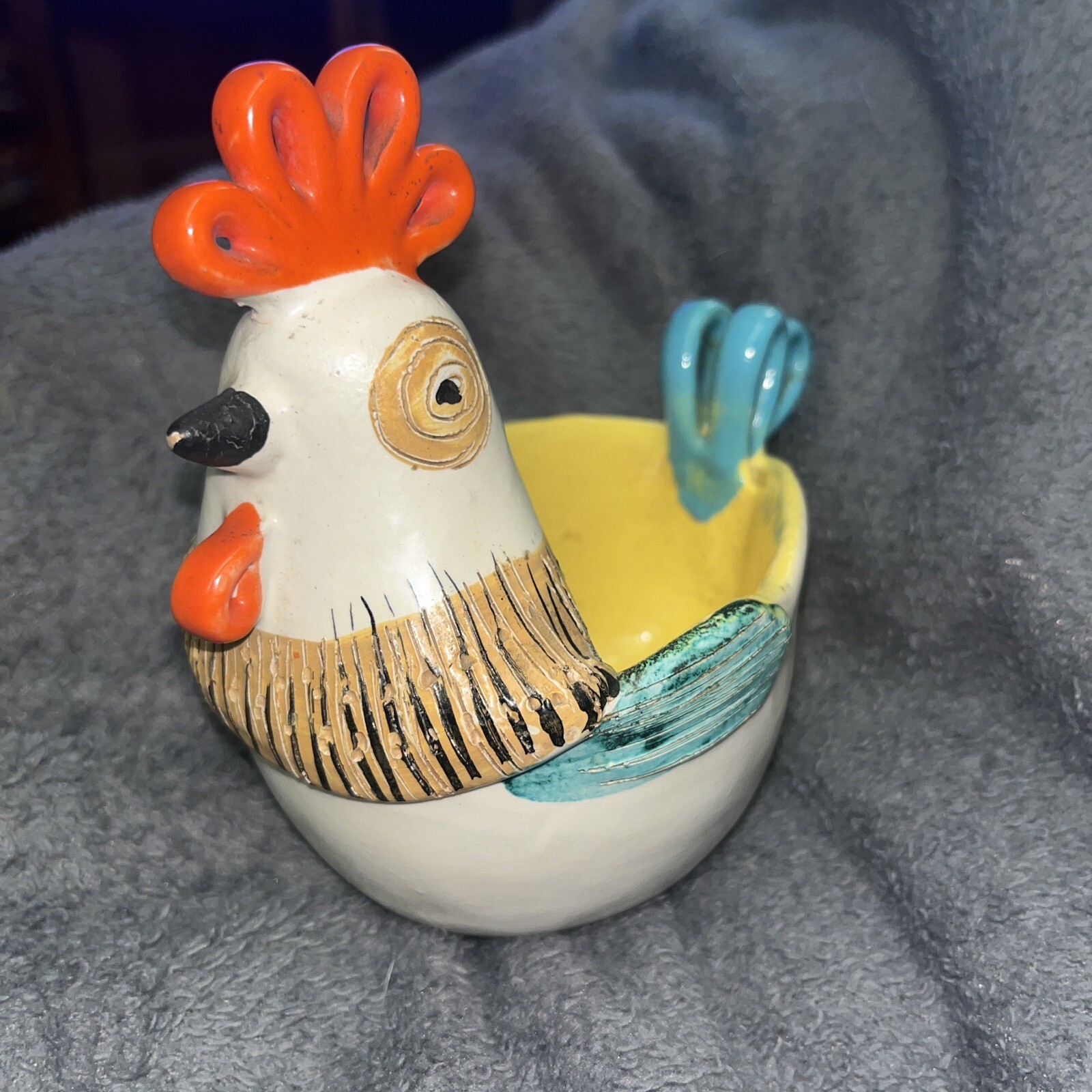 Vintage 50s Italian Raymor Bitossi Ceramic Rooster Chicken Figural Bowl ...