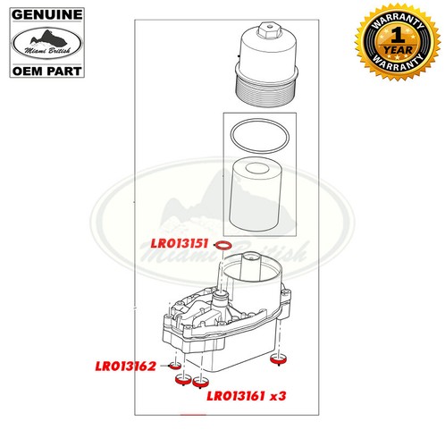 LAND ROVER COOLER O"RING SET LR4 RR SPORT 10-19 RANGE 13-15 3.0L V6 ...