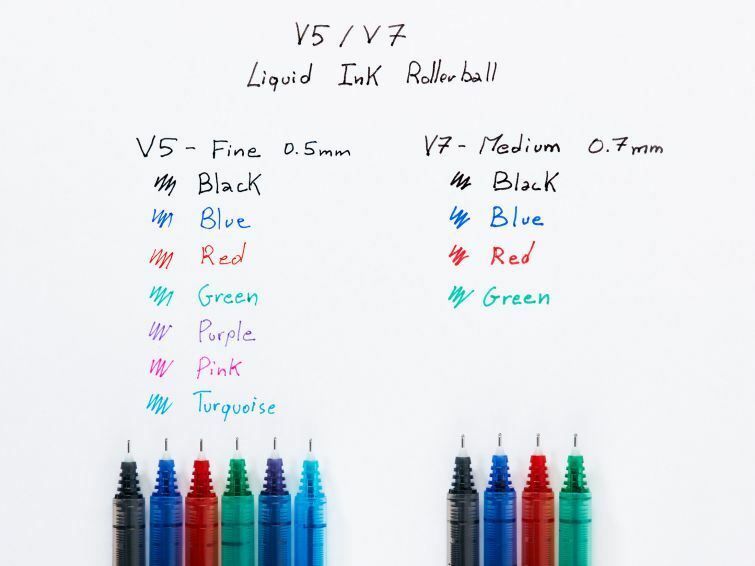 Pilot V7 Hi-Tecpoint Liquid Ink Rollerball Pen 0.7mm BX-V7 in 4 Colours ...
