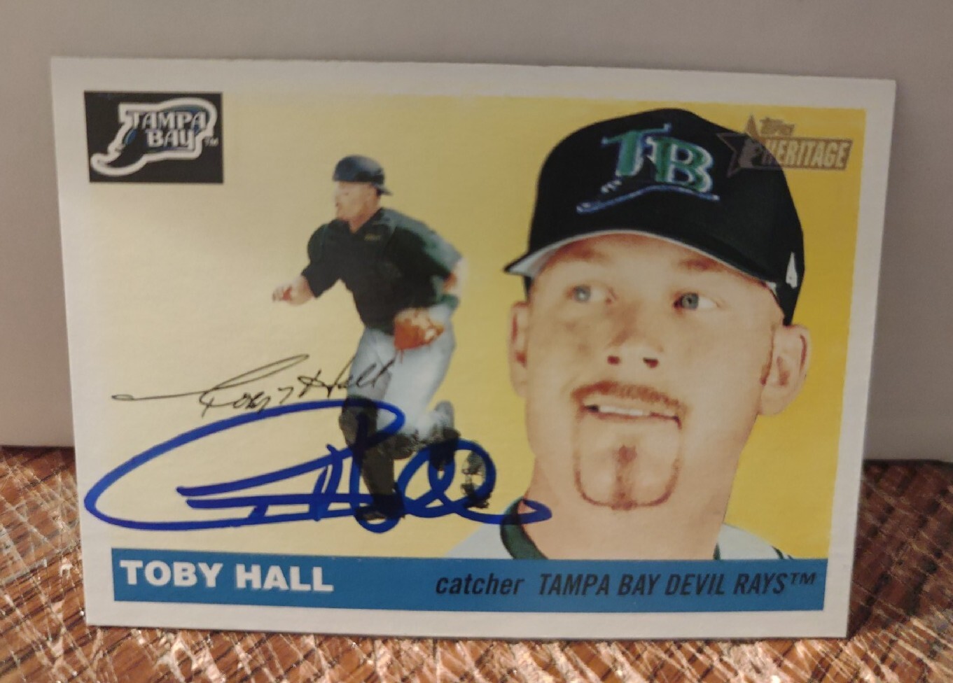 Toby Hall Autographed 2004 Topps Heritage Signed Baseball Card #147 ...