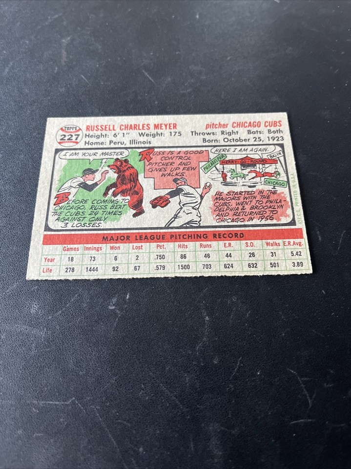 1956 Topps - Russ Meyer #227 | eBay