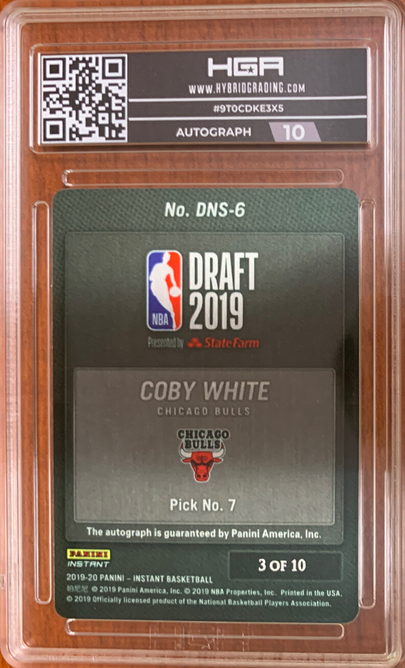 Coby White Draft Night Signatures 3/10 HGA Graded 10 | eBay