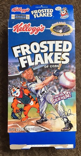 RARE Kellogg's Frosted Flakes DEREK JETER Yankees 25 Oz Cereal Box ...