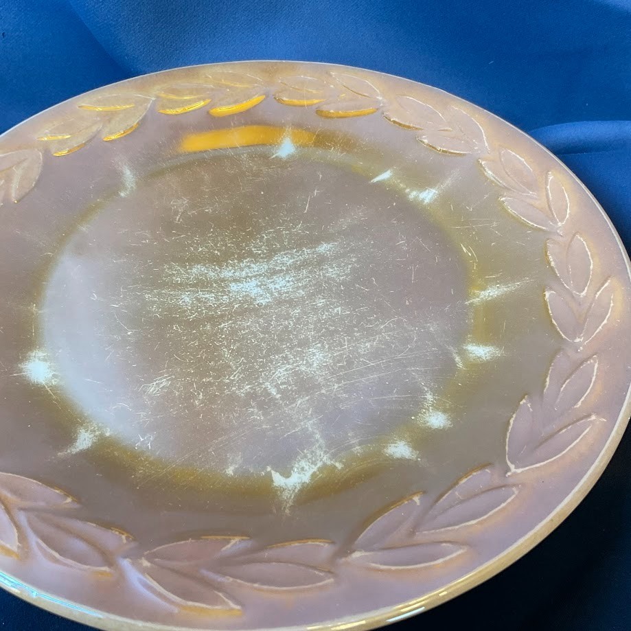 Vintage Fire King Peach Lustre Laurel Leaf Dessert Plates Set of 3 ...