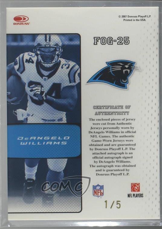 2007 Leaf Certified Materials Team Logo Signatures /5 DeAngelo Williams ...