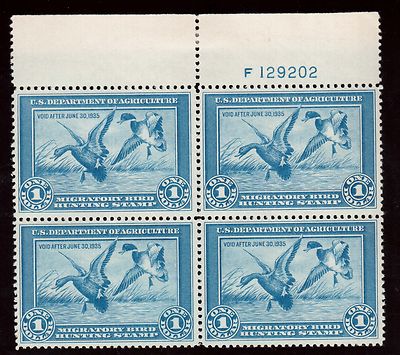 USA #RW1 VF/NH Plate Block | eBay