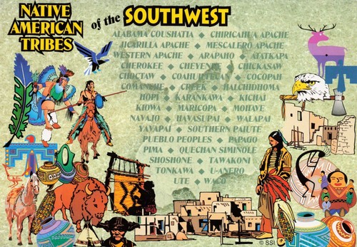 Native American Tribes of the Southwest Info VTG Continental Postcard ...