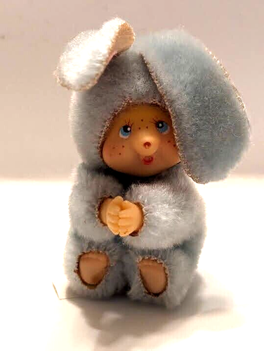 Vintage Blue Monchichi Bunny Plush Gripper by Atlanta Novelty 3" | eBay
