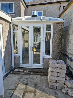 Used White UPVC External Conservatory Doors And Frame | eBay