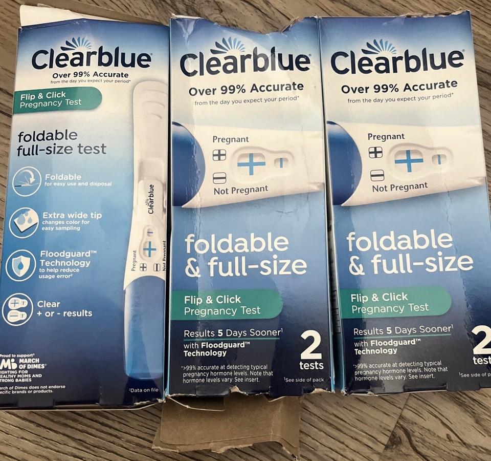 3 Pack Clearblue Flip & Click Pregnancy Tests 2 Ct ea 6 Total Exp 10/26 ...