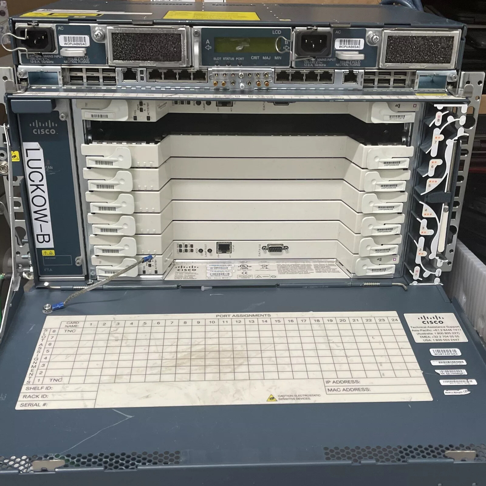 CISCO, 15454-M6-SA, ONS 15454 8 SLOT SHELF w/ control cards | eBay