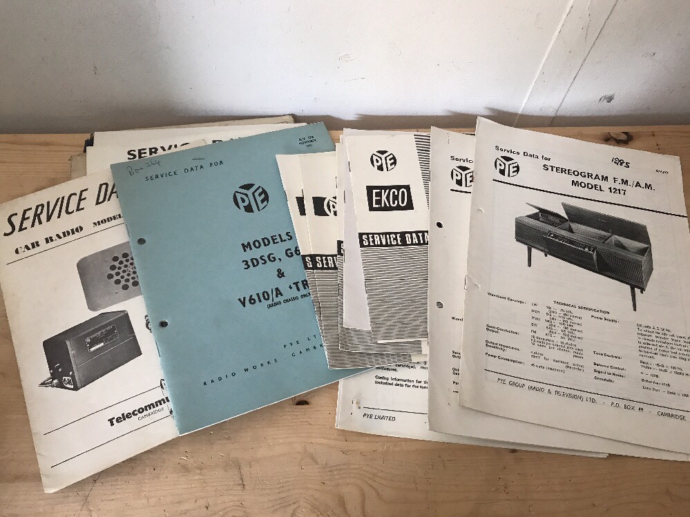 PYE RADIO , TV , RADIOGRAM SERVICE DATA - MANY MODELS AVALIBLE - PYE 3 ...