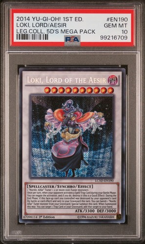Yugioh Loki Lord of the Aesir LC5D-EN189 1st Edition Secret Rare PSA 10 ...
