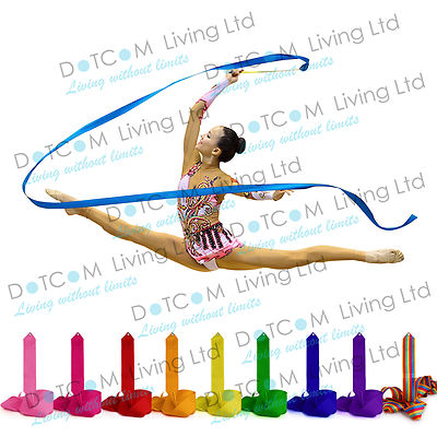 4M Dance Gym Ribbon Rhythmic Art Gymnastic Streamer Baton Twirling Rod ...
