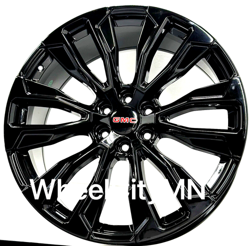 22" Gloss Black OE 14025 Replica Wheels fits 2024 GMC Sierra Yukon AT4 ...