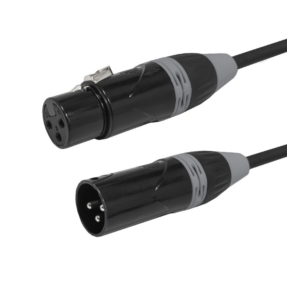 3' - 100' Color Coded 3-Pin Professional Light DMX Cable with Locking ...