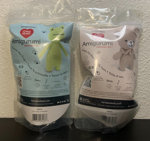 (Lot of 2) Yarnspirations Red Heart Amigurumi Crochet Kit, Trevor Frog ...