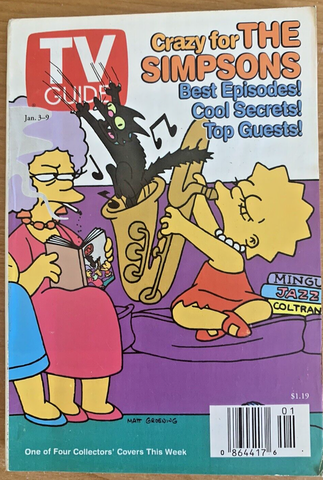 The Simpsons TV Guide Set of 4 Collector Covers Jan 3-9 1998 Cartoon #2 ...