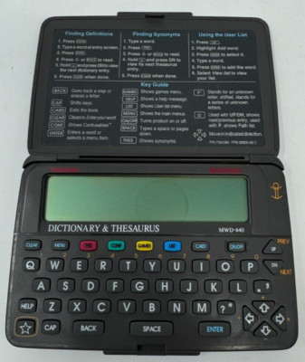 Franklin Bookman MWD-440 Electronic Pocket Dictionary Thesaurus Word ...