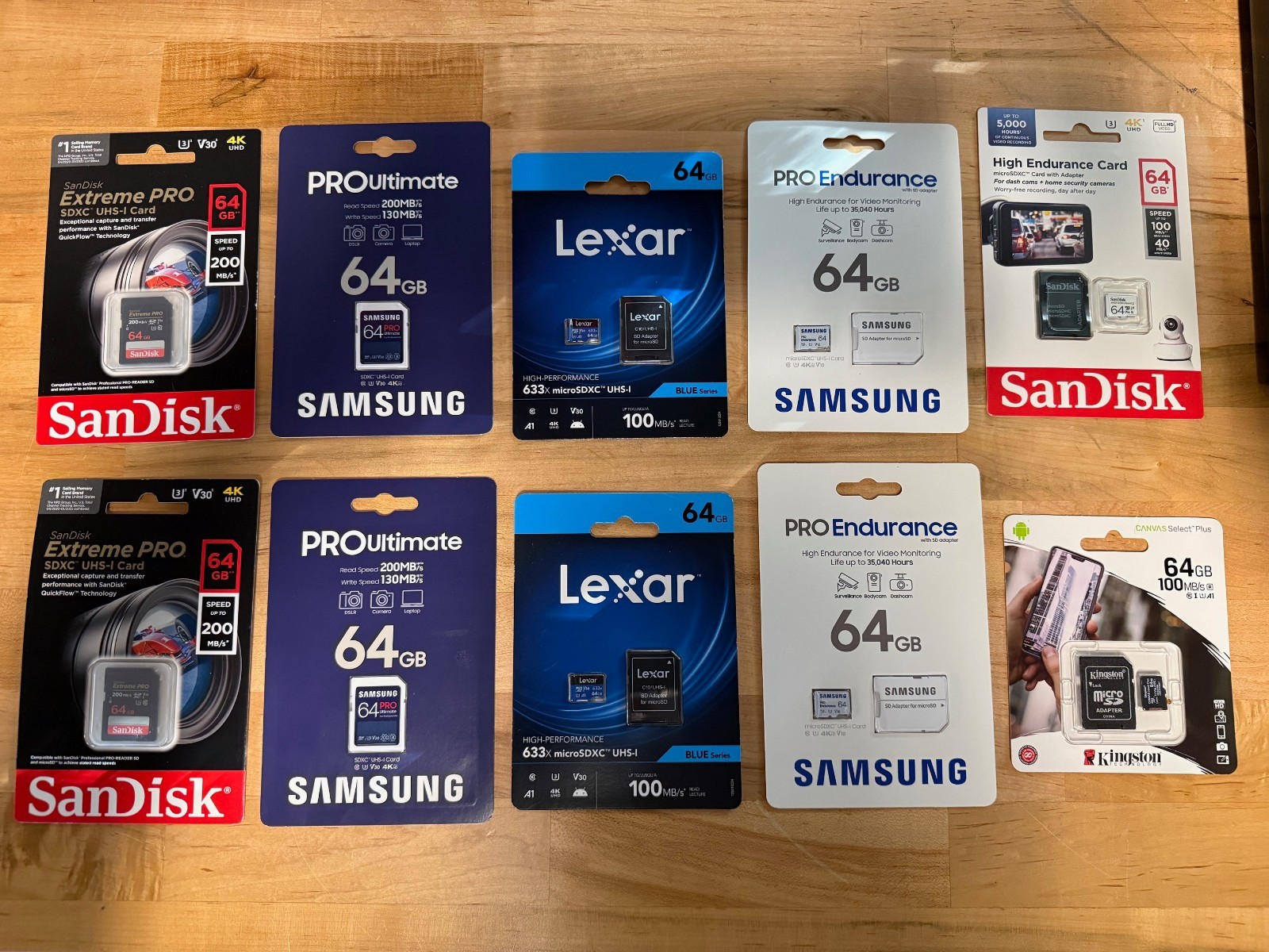 Lot of 10 Memory Cards, SanDisk, Samsung, Lexar, Kingston, NEW | eBay