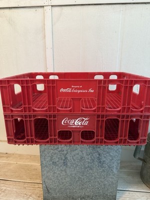 2 Coca Cola Crates. Red Plastic 19x12x5 Vintage collectible decor | eBay