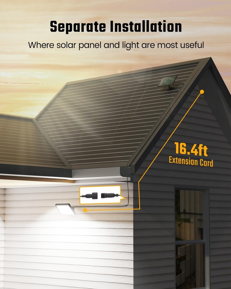 SUPERDANNY Solar Outside Lights with 113 Bright LEDs 7000K, Motion ...