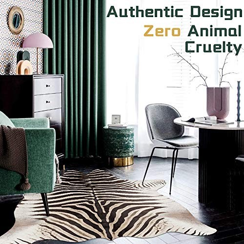 Print Area Rug Faux Skin Cowhide Animal Design Mat Safari 5'1" x 6'3 ...