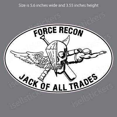 MA-3122 USMC Force Recon Jack of All Trades Marine Bumper Sticker ...