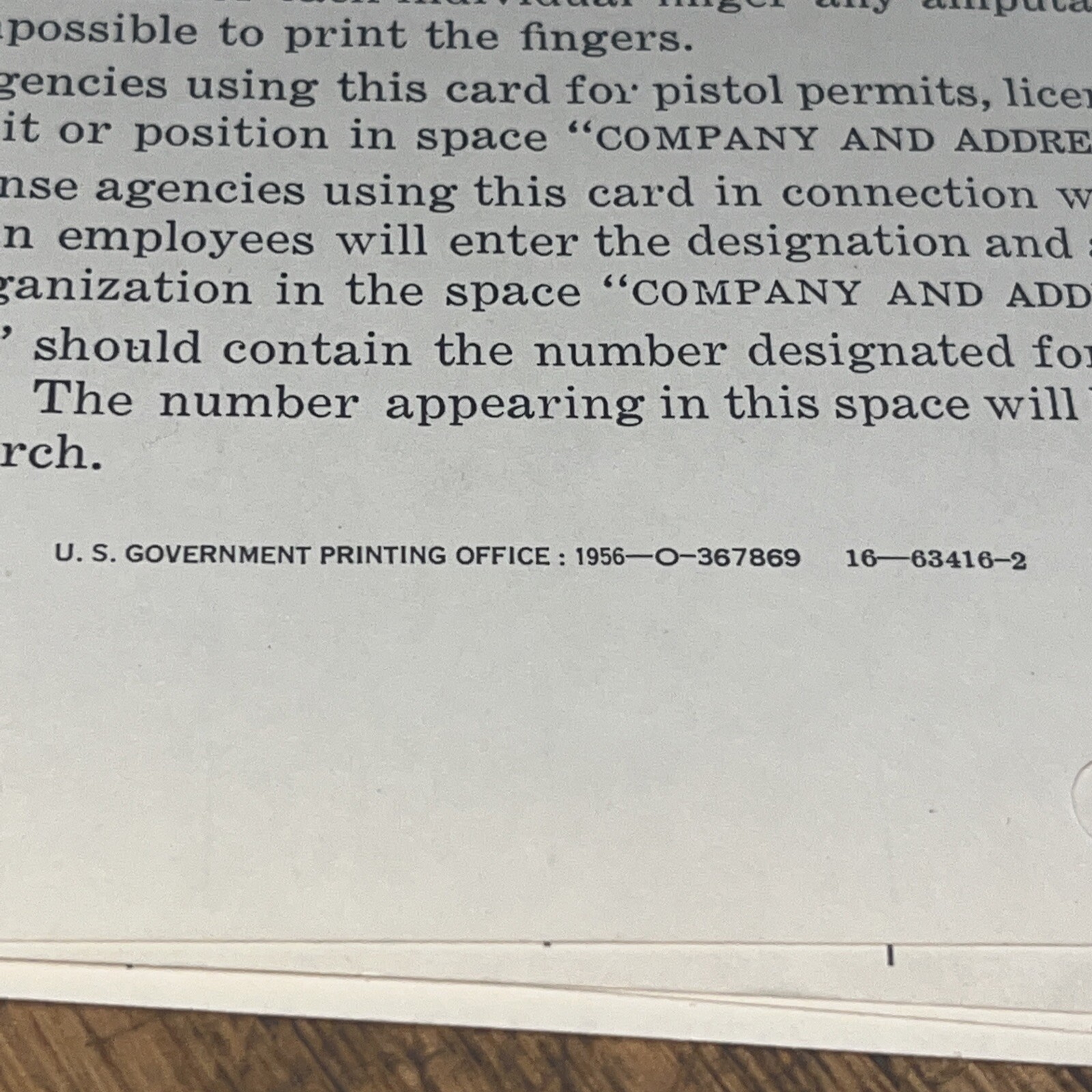 FBI Fingerprint Cards, Form FD-258 - 5 cards unused Vintage 1955 Blank ...