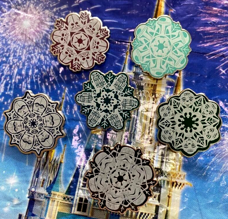 ️ Star Wars Snowflake Pin Lot - Disney Trading Pin Set of 6 Snowflake ...