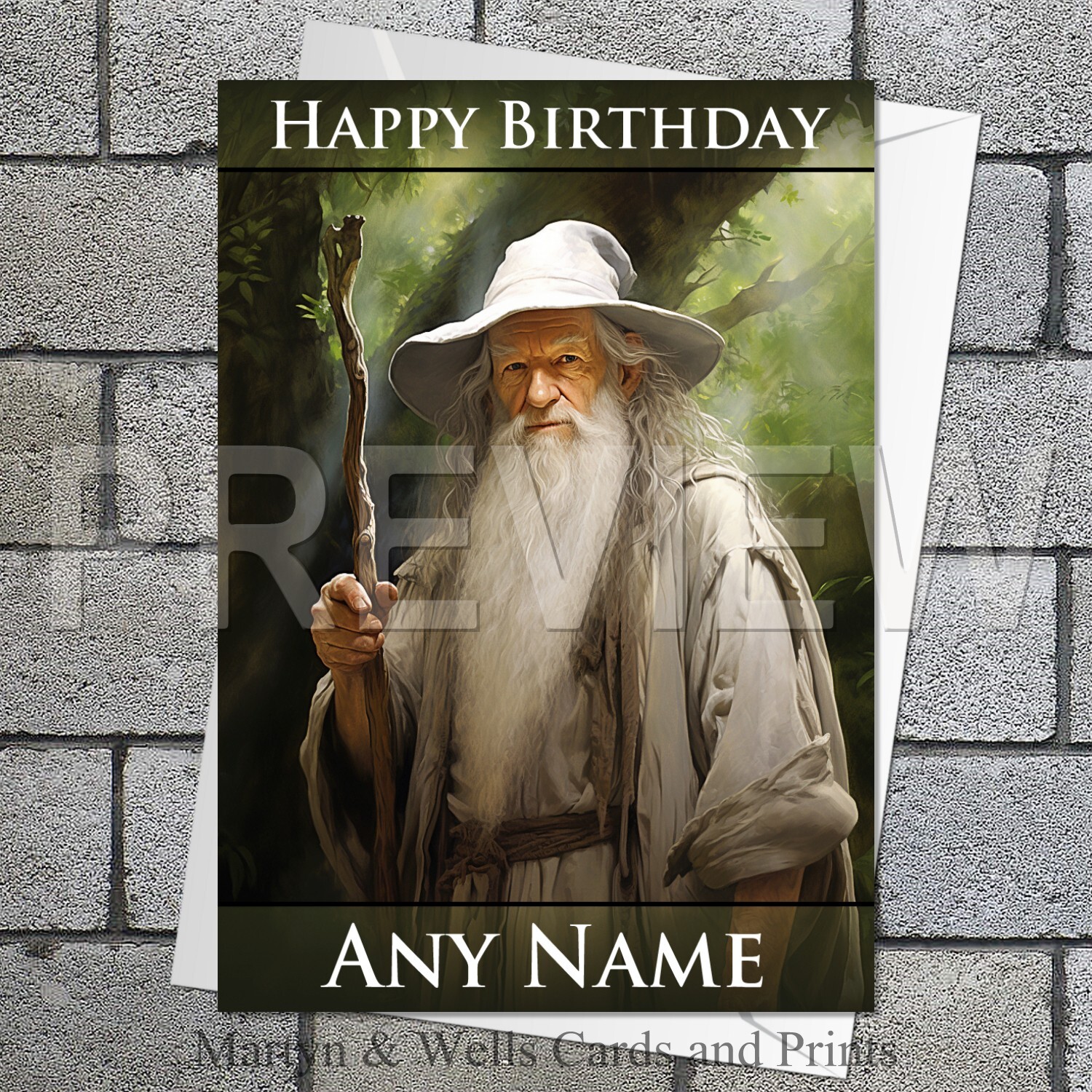 Lord of the Rings birthday card: Gandalf. 5x7 inches. Personalised plus ...
