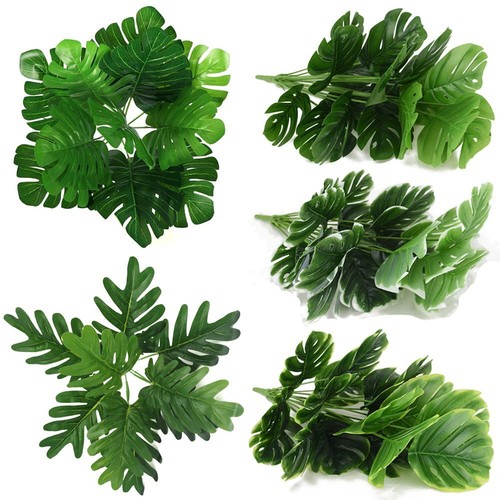 Lifelike Palm Tropical Plants Simulation Grass Artificial Turtle Leaves ...