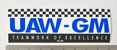 General Motors United Auto Workers Medium Sized - Union Sticker - 8-7/8 ...