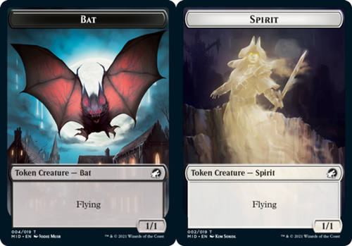 MTG-4x-NM-Mint, English-Bat Token // Spirit Token - Foil-Innistrad ...