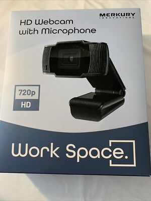New Merkury Innovations 720p HD Work Space Webcam with Microphone Black ...