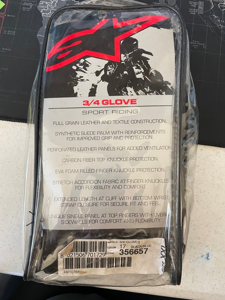 Alpinestars 3/4 Motorcycle Gloves sport riding XXL carbon fiber ...
