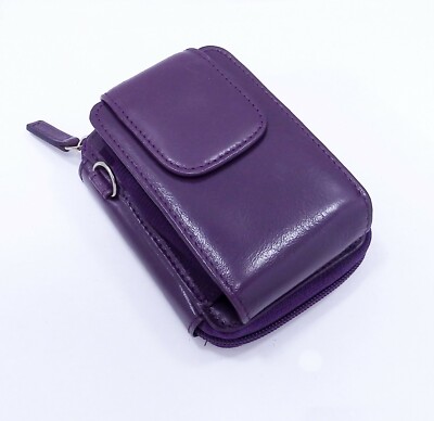 WalletBe Wallet Crossbody Or Wristlet Purple Zip Snap Genuine Leather ...