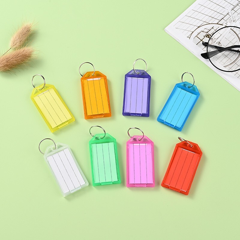 Plastic Key Click Tags Labels With Keyring Label Assorted 8-Colours ...