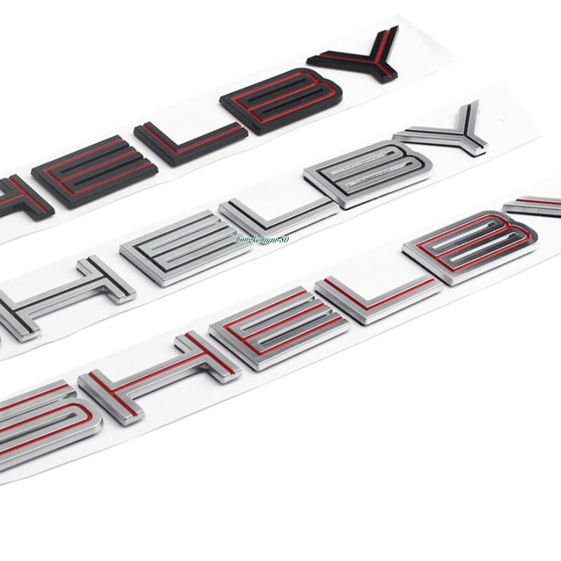 3D Metal SHELBY Black Red Vehicle Trunk Badge Rear Car Emblem With Tape ...