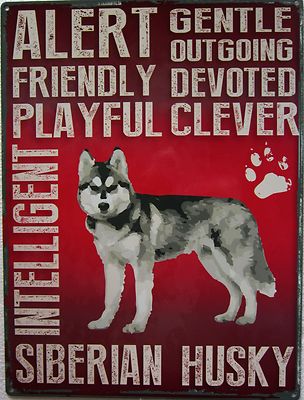 Siberian Husky Pet Metal Sign | eBay